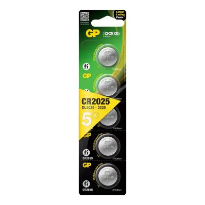 Lithium CR2025 3 V 5 Knopfzellen GP Batteries